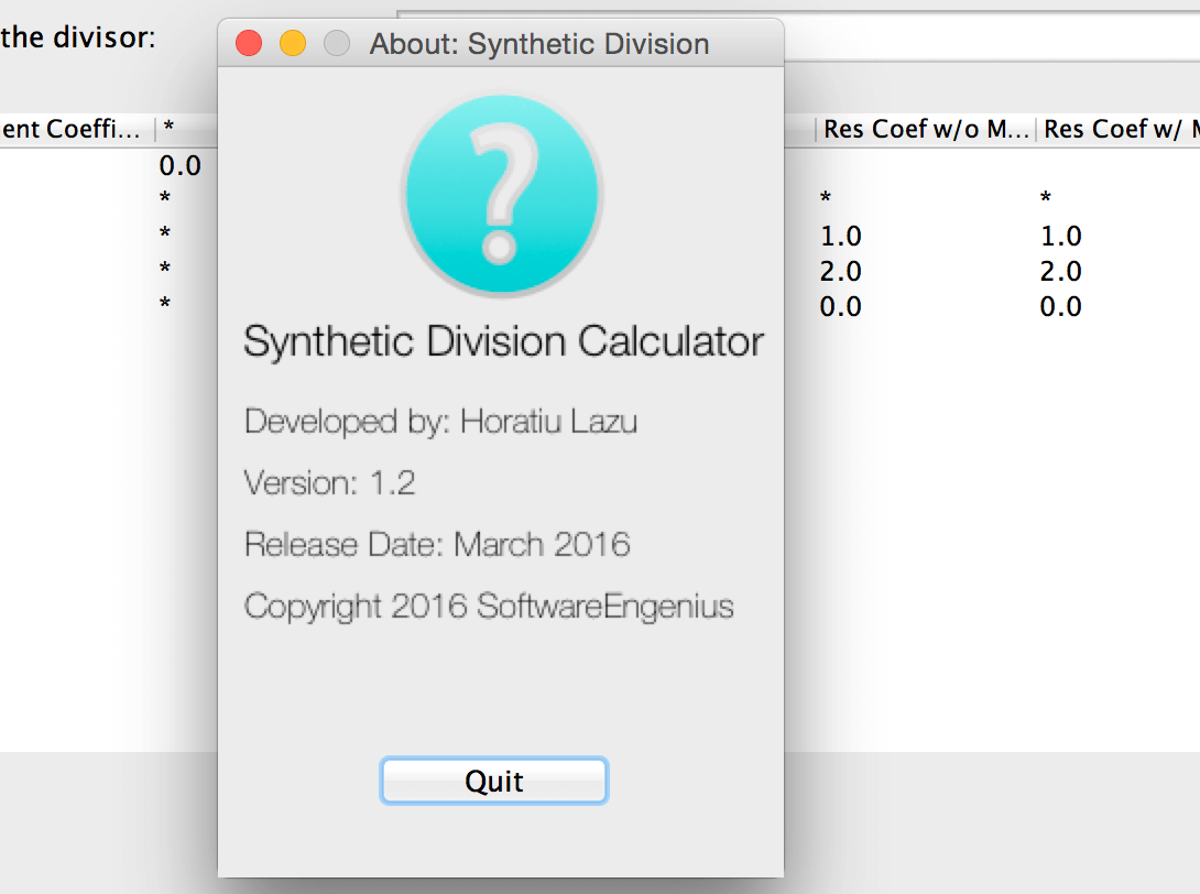 Synthetic Division Calculator